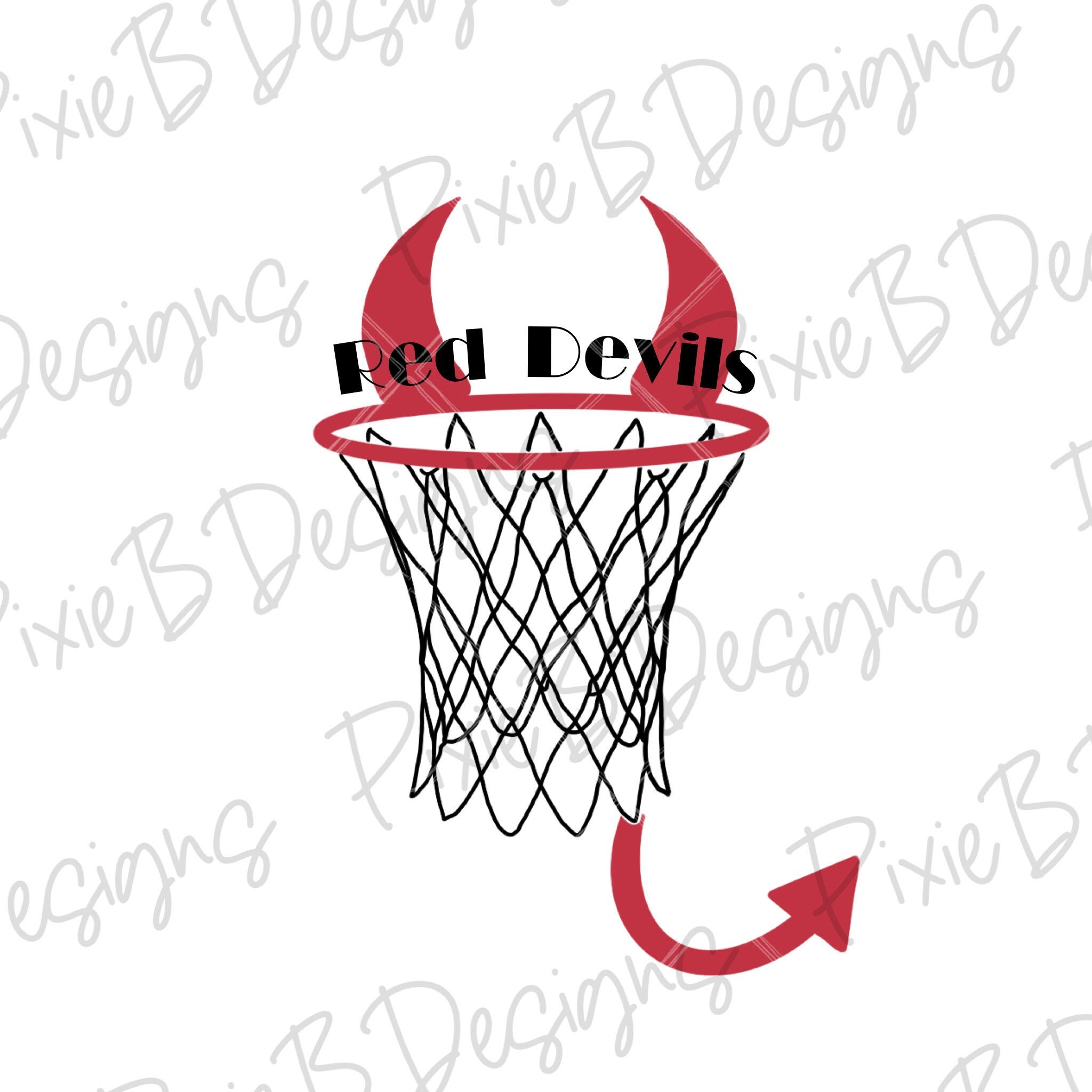 Red Devils Basketball PNG - Etsy