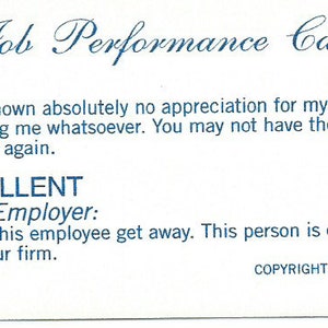 Famous ©job Performance Card - Etsy