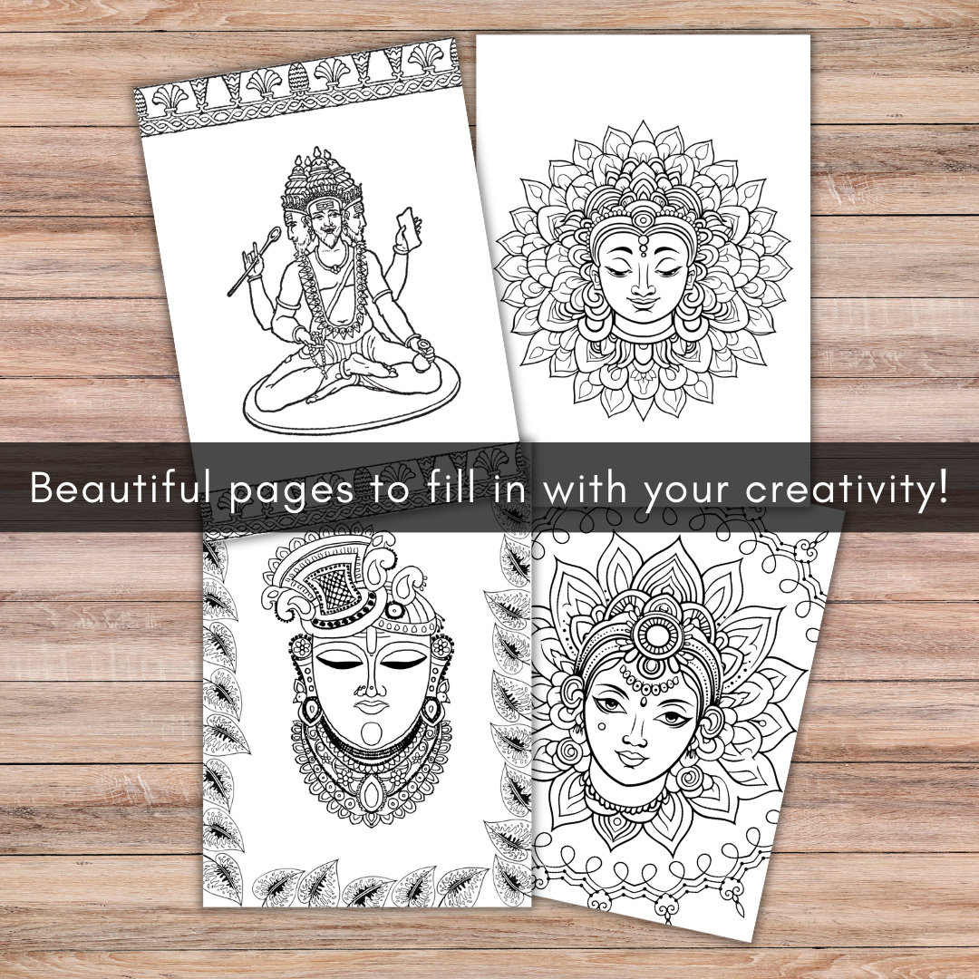 Digital Download the Namaste Colouring Pages | 10 Page Hinduism ...