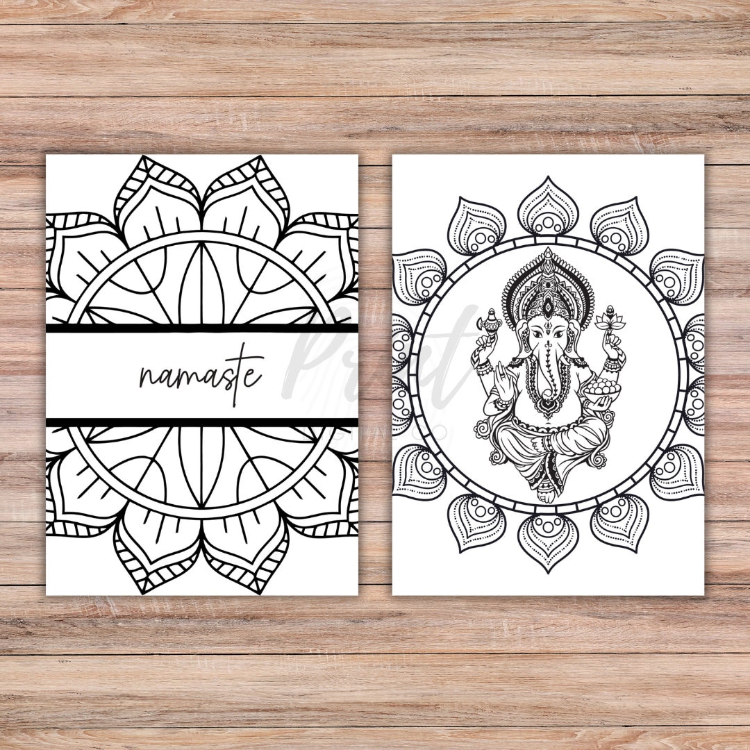 Digital Download the Namaste Colouring Pages | 10 Page Hinduism ...
