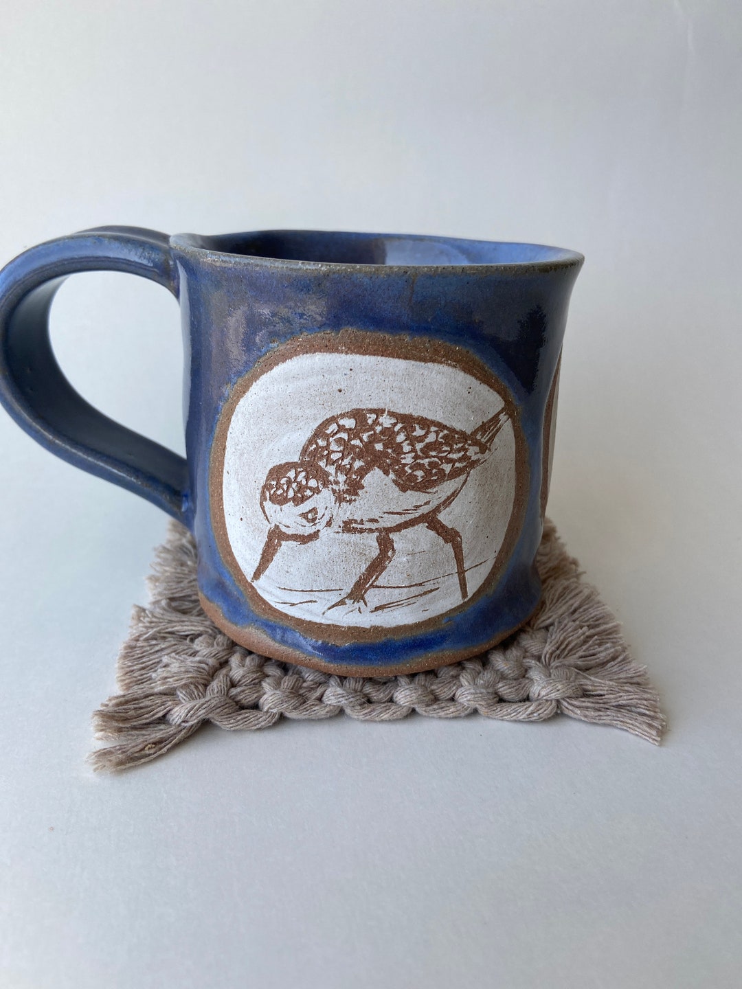 Sand Piper Mug, Sgraffito Mug, Sea Bird Mug, Coffee Mug, Tea Mug ...
