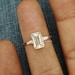 Emerald Cut Half Bezel Set Ring/moissanite Engagement - Etsy