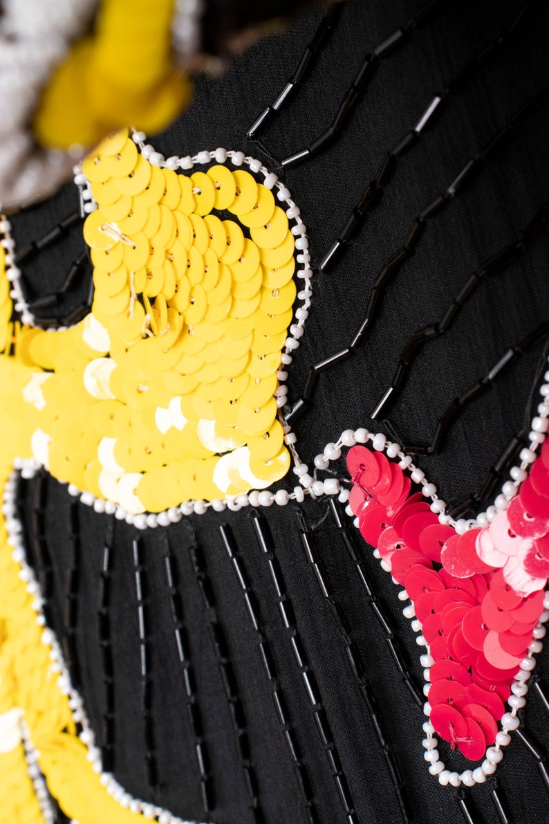 80s Sequin Color Splash Dress M - Etsy