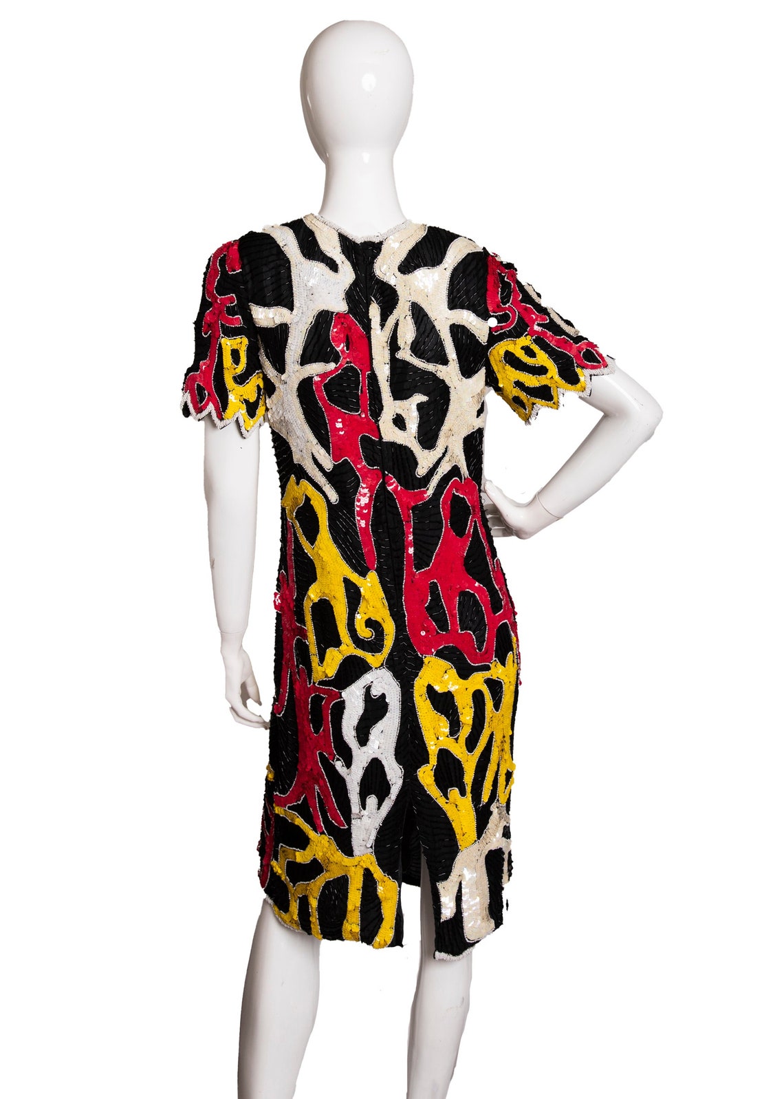 80s Sequin Color Splash Dress M - Etsy