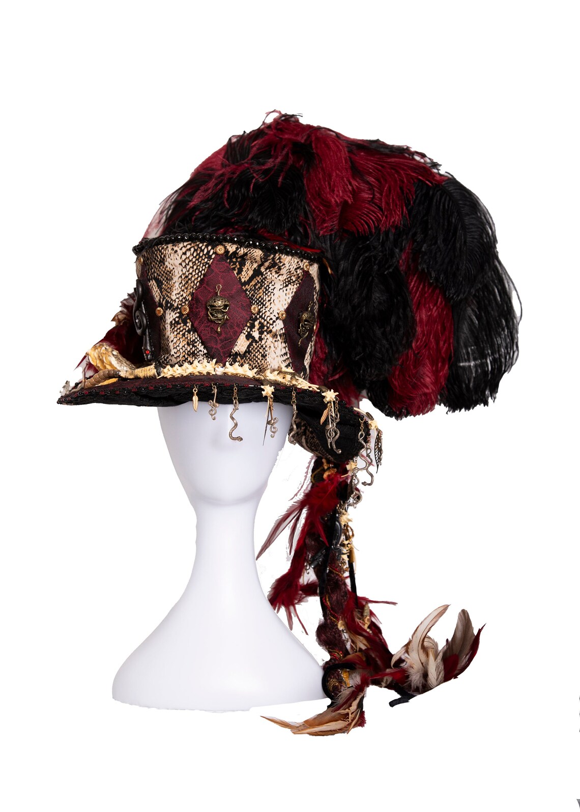 Steven Tyler Snake Feathered Top Hat - Etsy