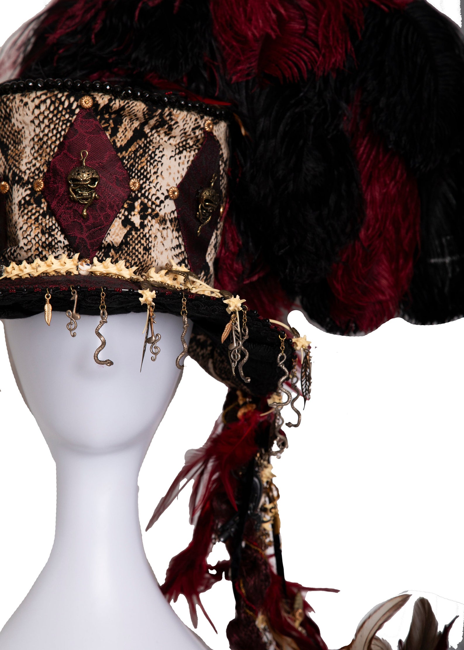 Steven Tyler Snake Feathered Top Hat - Etsy