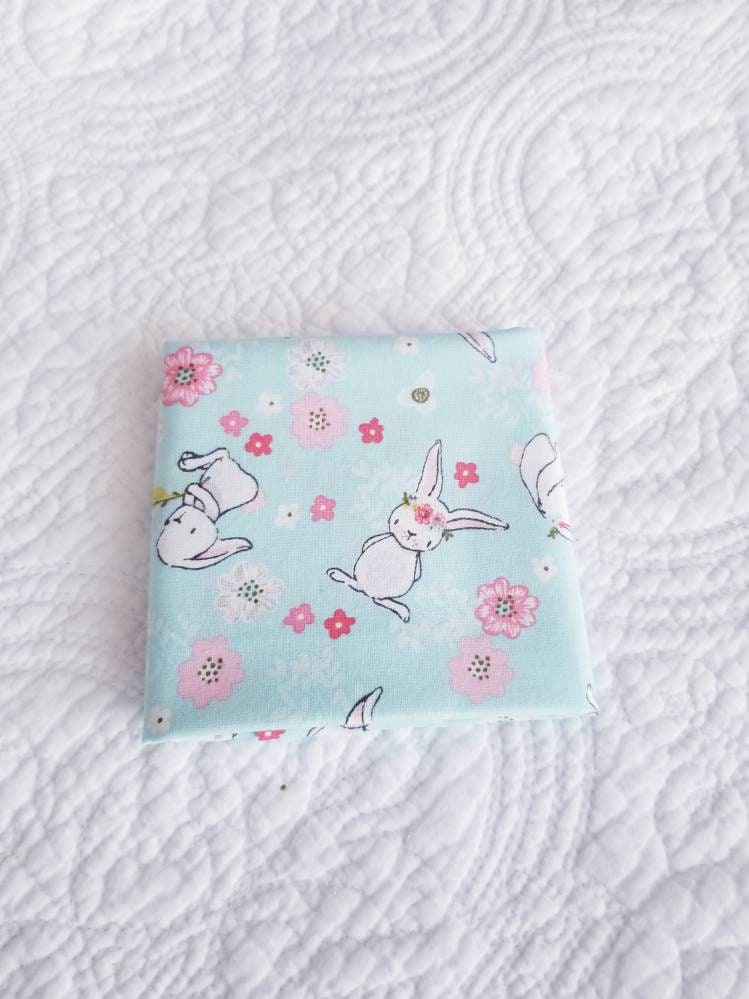 Bunny Rabbit Print Fabric Fat Quarter 18" X 22" for Quilting or Small ...