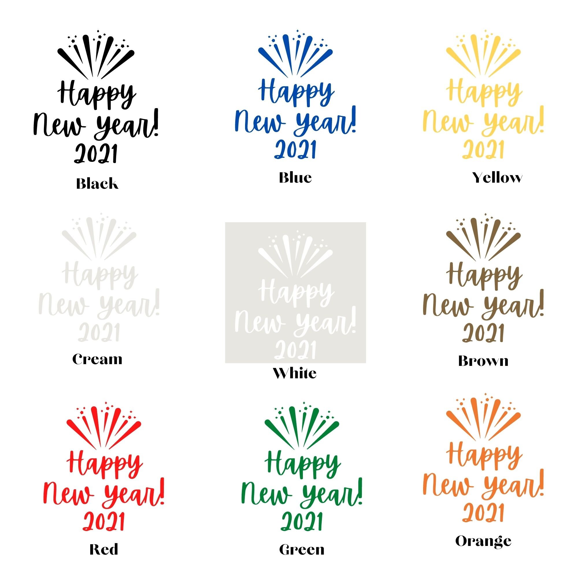 Happy New Year Decal New Year Removable Vinyl Decal New Year Car Decal ...