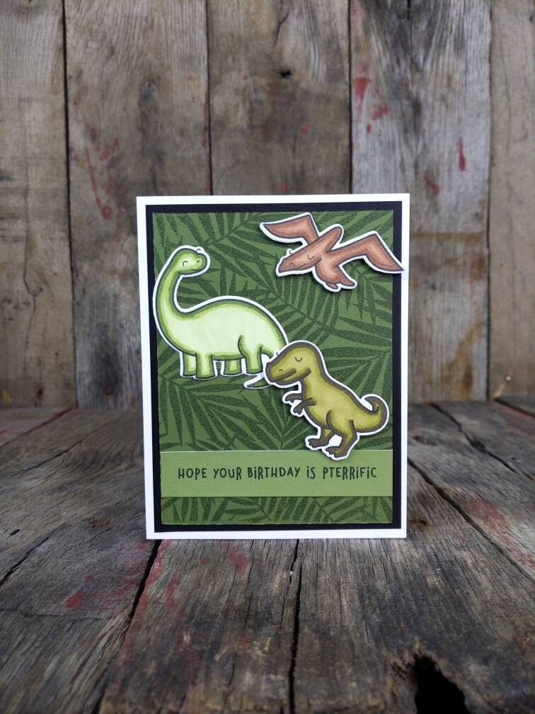 Birthday Cards Paper Dinosaur birthday card pterodactyl pterrific funny ...