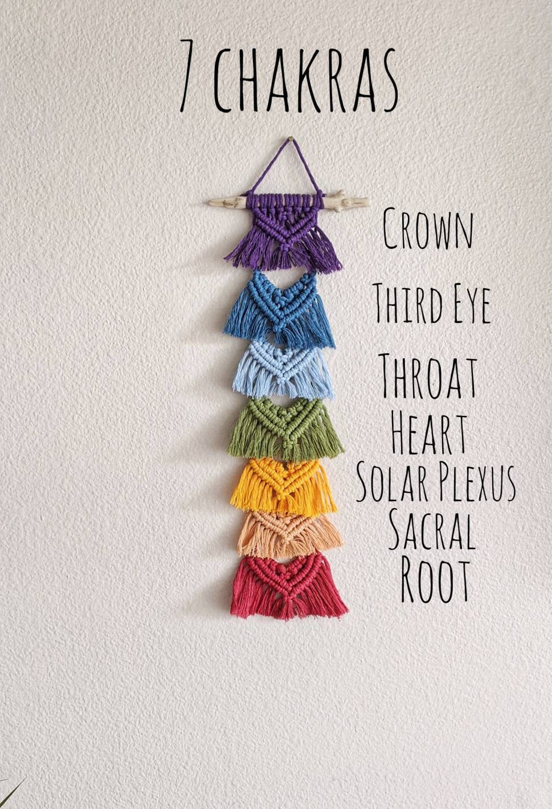 Chakras Macrame wall hanging/Handmade in Oregon/ Mediation - Etsy.de