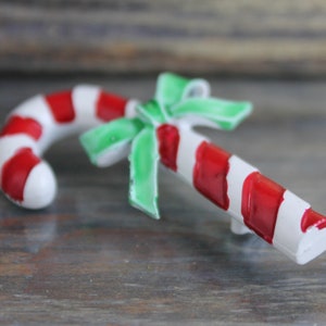 Vintage Enameled Candy Cane Pin Christmas Gerrys Brooch Holiday Jewelry ...