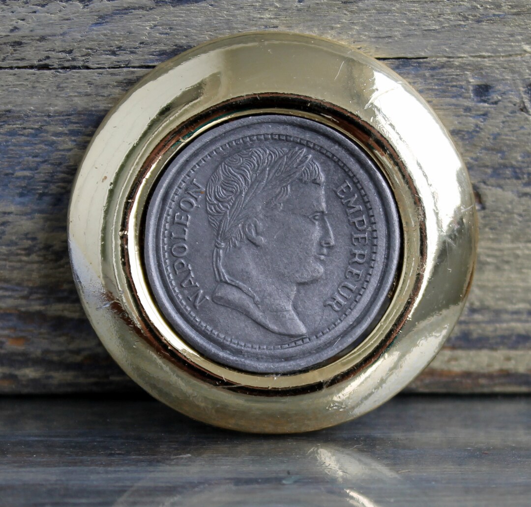 Vintage Emperor Napoleon Coin Brooch Dark Academia Heraldic Jewelry ...