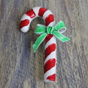 Vintage Enameled Candy Cane Pin Christmas Gerrys Brooch Holiday Jewelry ...