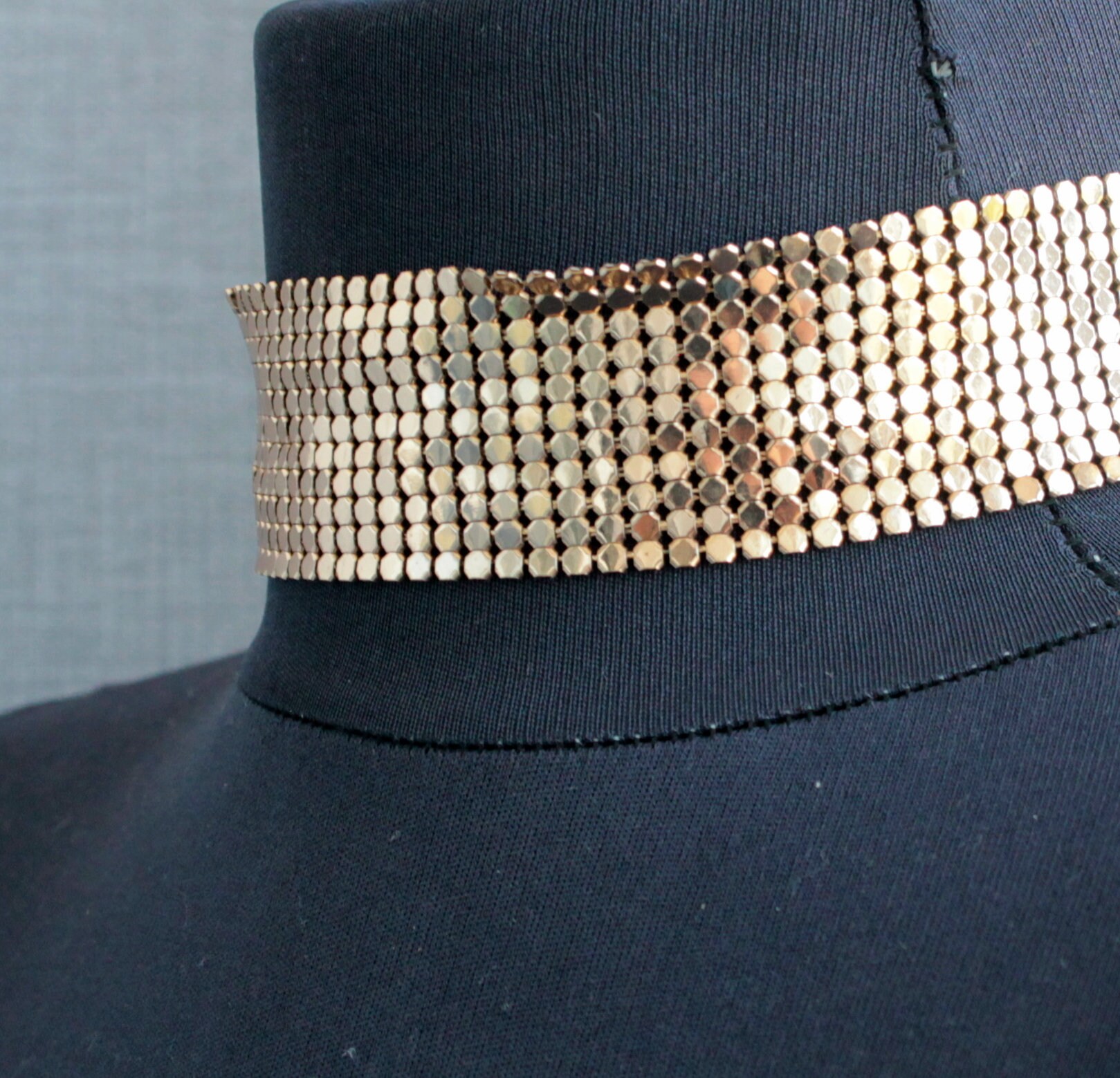 Vintage Chain Mail Collar Gold Tone Chainmail Choker Lovisa Necklace ...