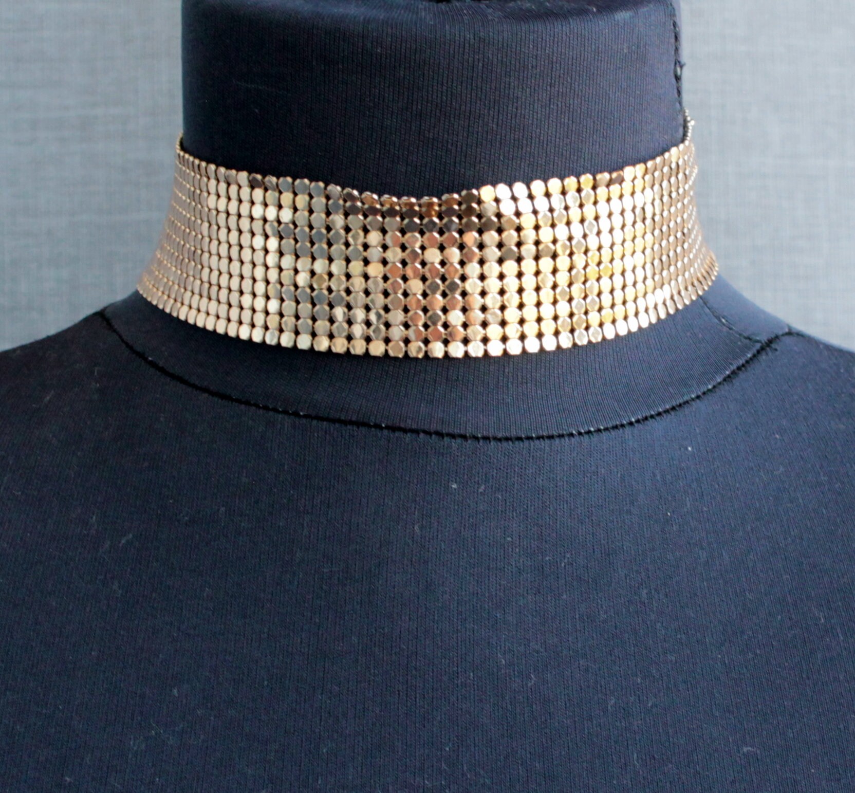 Vintage Chain Mail Collar Gold Tone Chainmail Choker Lovisa Necklace ...