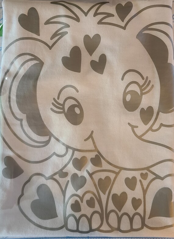 Cute Heart Elephant Svg | Etsy