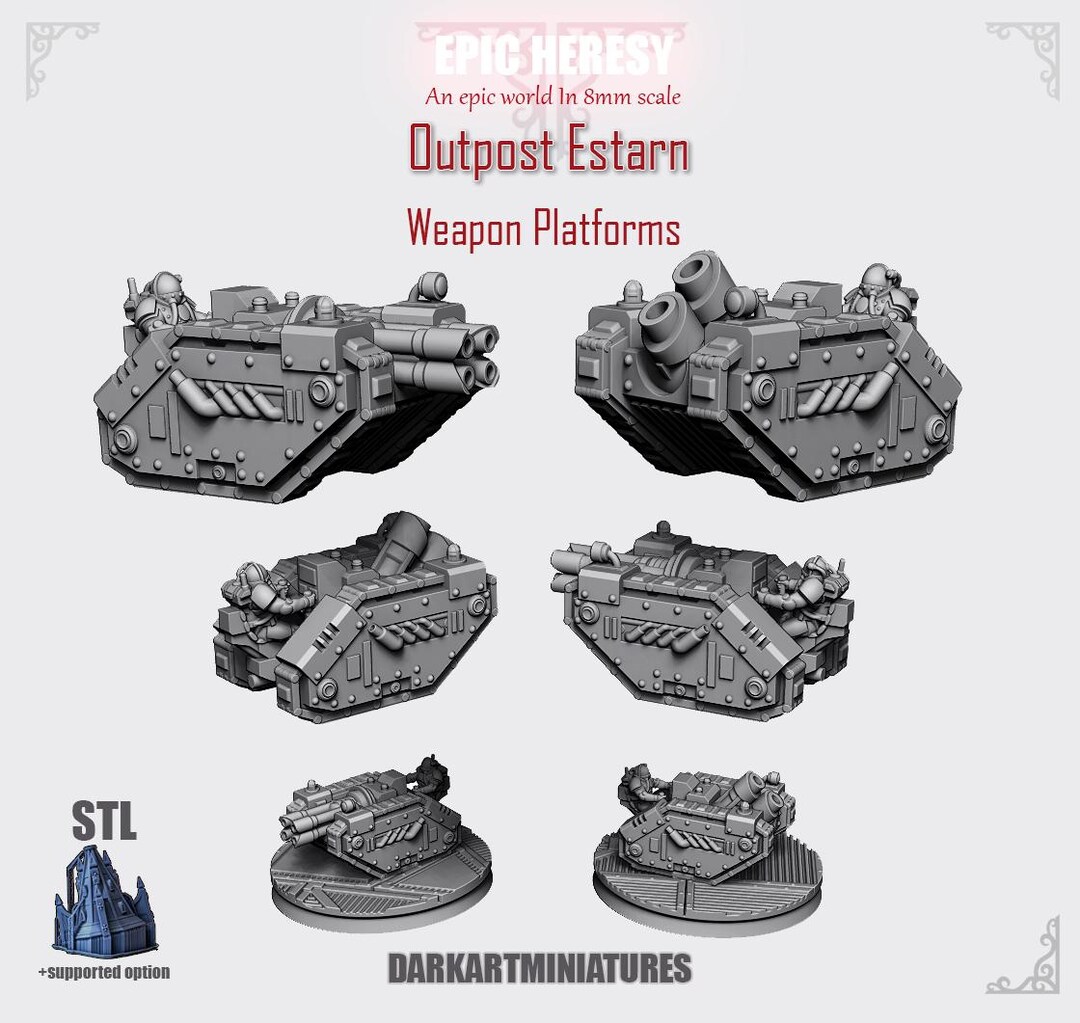 Weapon Platforms (x4) | Outpost Estarn | Dark Art Miniatures | 8mm ...