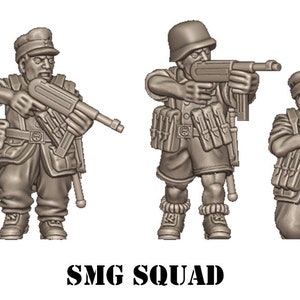 SMG Squad | German Army WW2 | Africa Korps | 12x Miniatures | 3D Breed ...