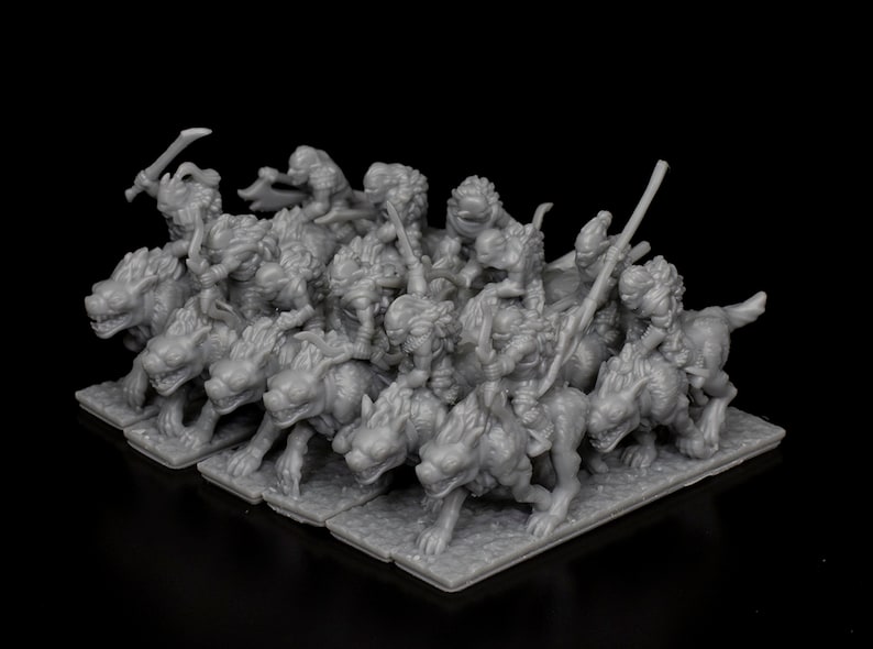 Orc Dire Wolf Riders | Varus Miniatures | 10mm Scale - Etsy
