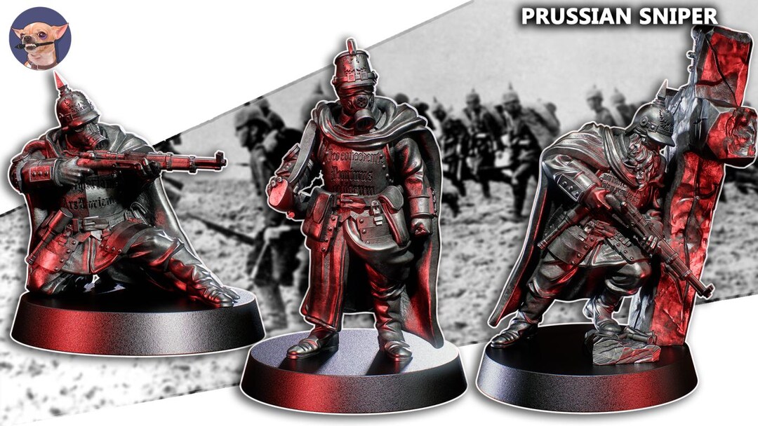 WW1 German Snipers (x3) | 32mm Scale | Funduk25 - Etsy