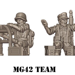 MG-42 Team| German Army WW2 | Africa Korps | 2x Miniatures | 3D Breed ...