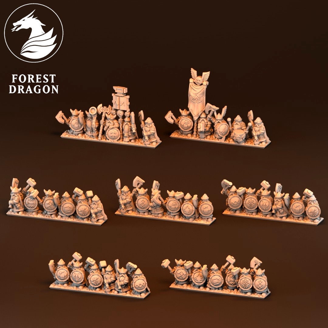 Warriors | Dwarfs | Forest Dragon | 10mm Scale - Etsy