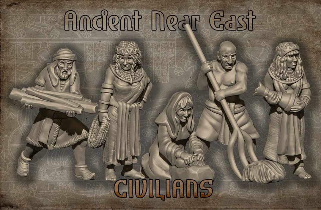 Civilians (x5) | Ancient Near East | Red Cooper Miniatures | 15mm Scale ...