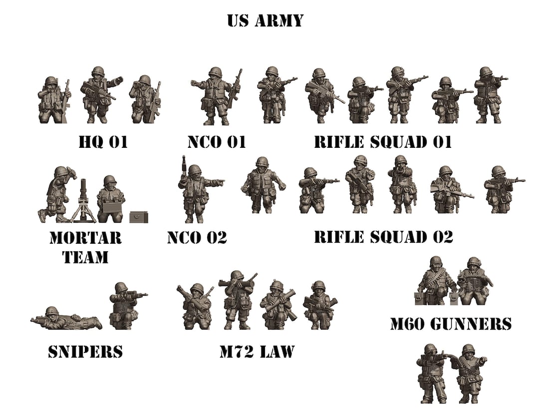 US Army | Vietnam | 3dbreed Miniatures | 15mm Scale - Etsy