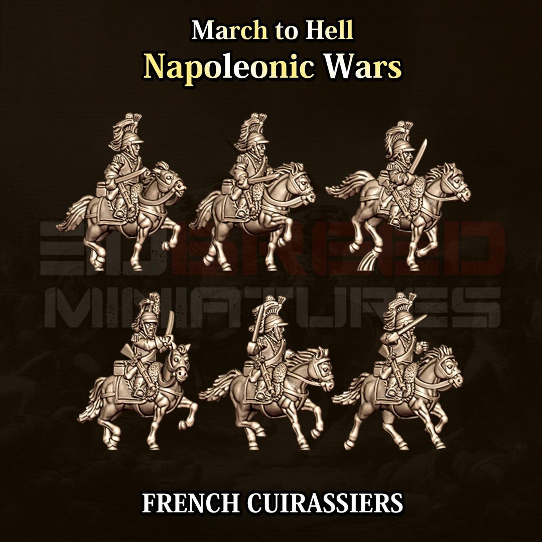 French Cuirassiers Cavalry Napoleonic Wars 3dbreed Miniatures 15mm ...