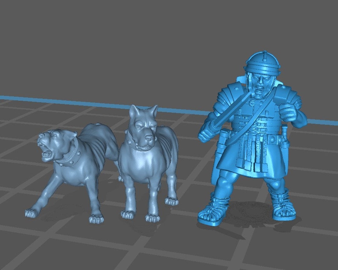 Dogs and Tamer | Imperial Rome Army | 3D Breed Miniatures | 15mm Scale ...