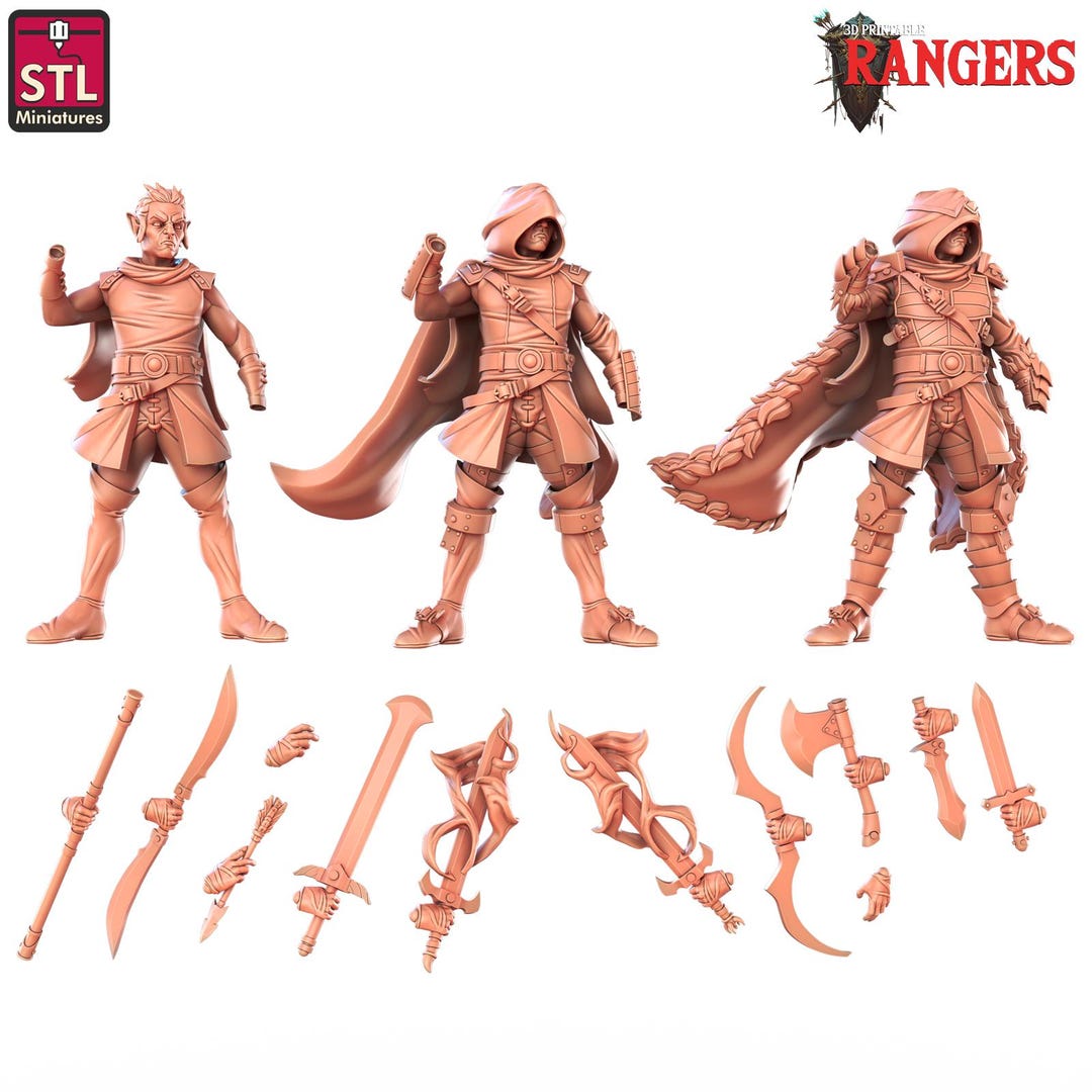 Ranger H x3 Rangers 32mm Scale STL Miniatures - Etsy