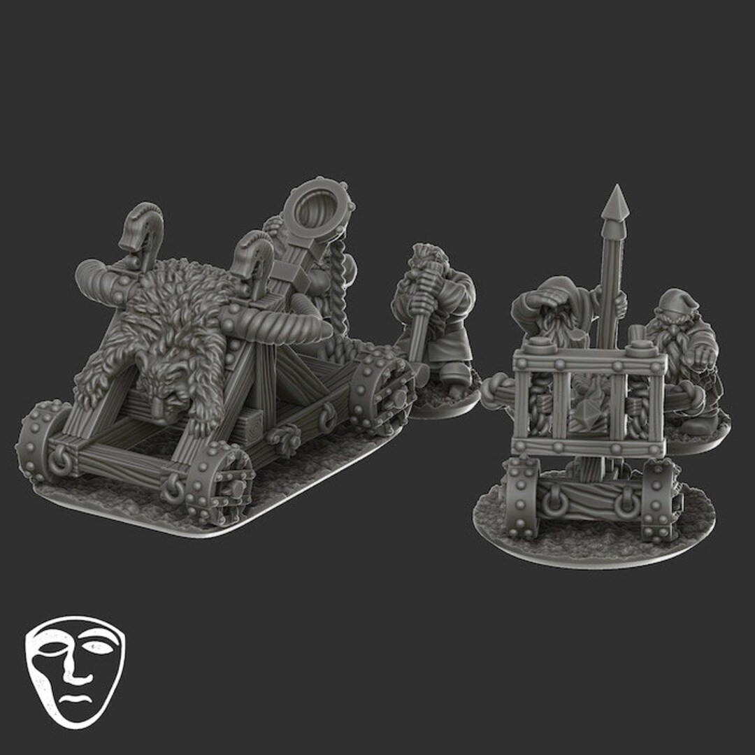 Catapult (x1) & Balista (x2) | Dwarfs | Varus Miniatures | 10mm Scale - Etsy