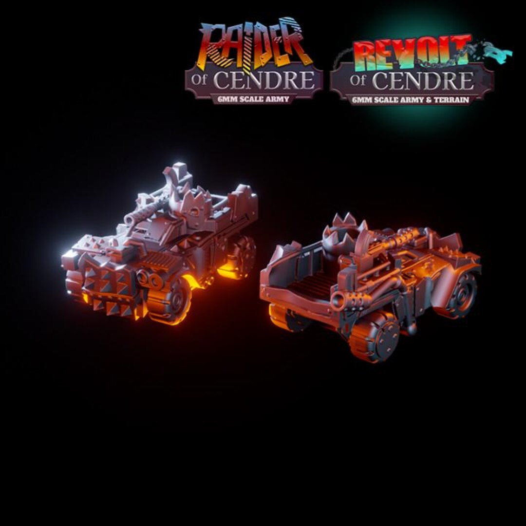 Looted Industrial Buggy (x4) | Orcs | Bishok Miniatures | 6/8mm Scale ...