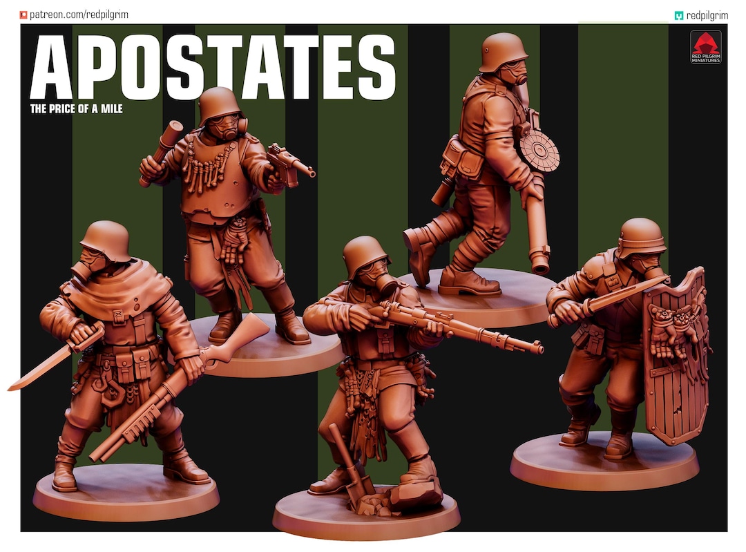 Apostates (x5) | 32mm Scale | Red Pilgrim Miniatures - Etsy