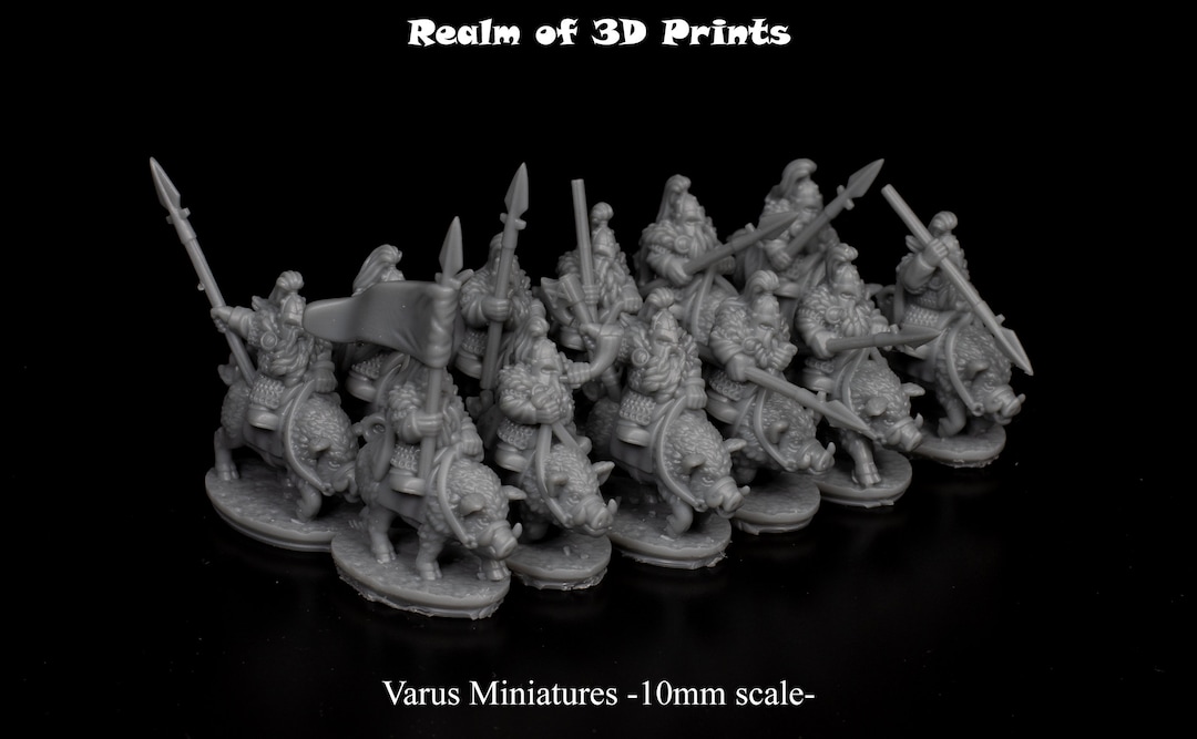 Boar Cavalry (x14) | Dwarfs | Varus Miniatures | 10mm Scale - Etsy