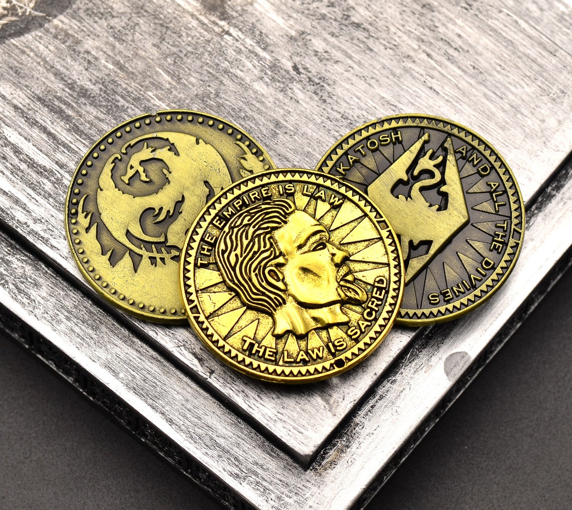 The Elder Scrolls Skyrim Coins Skyrim gold coin replica | Etsy