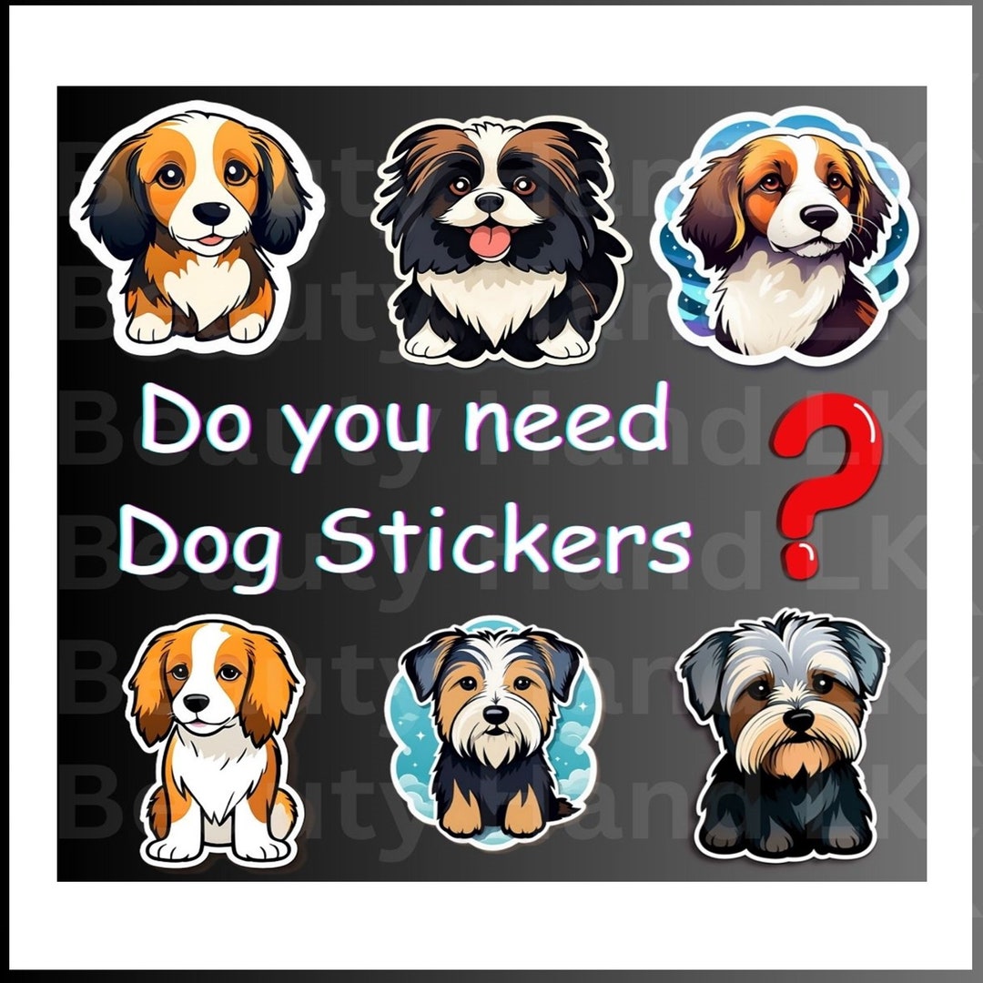 Printable Dog Stickers, Sticker PNG Bundle, Sticker Designs, Print and ...