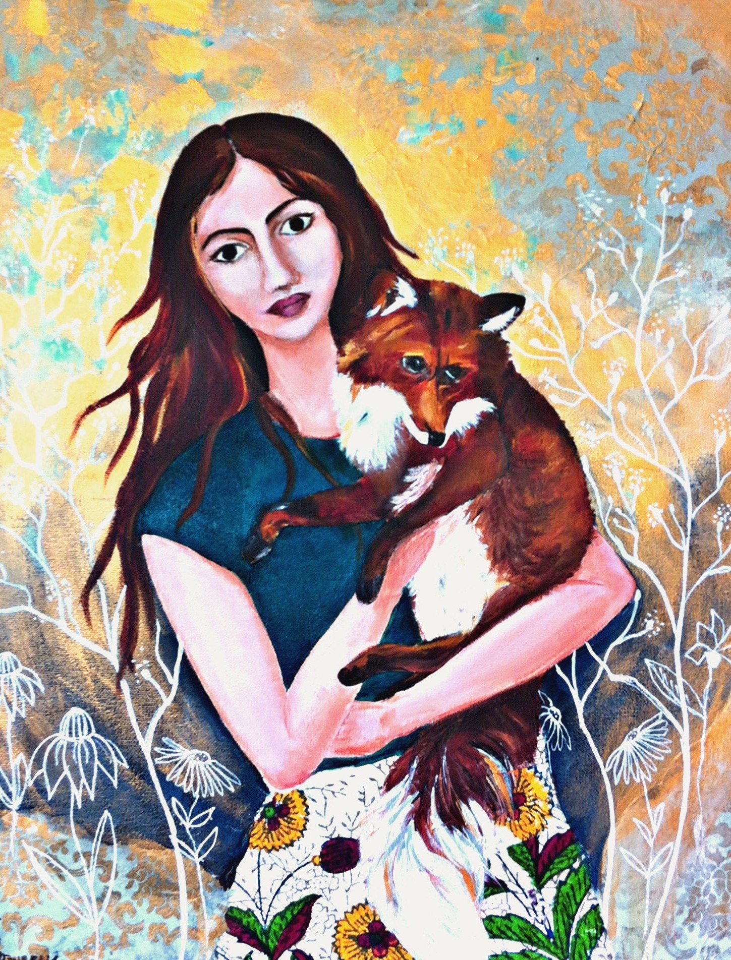 Darling Fox. Original Painting on Canvas - Etsy