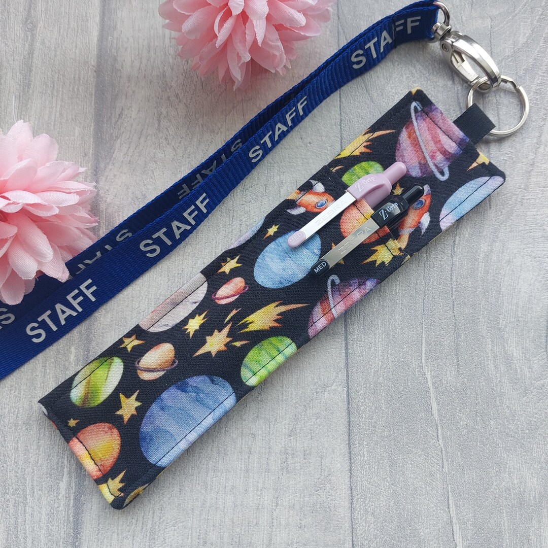 Space Themed Fabric Pen Holder for Lanyards Holds 1 or 2 Pens or ...
