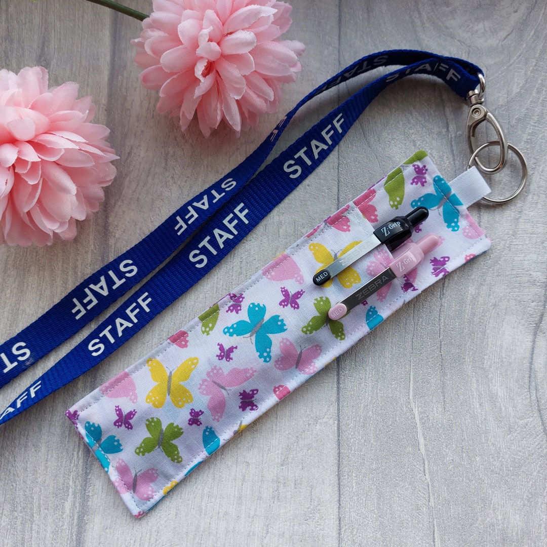 Fabric Pen Holder for Lanyards - Holds 1 or 2 Pens or Pencils ...