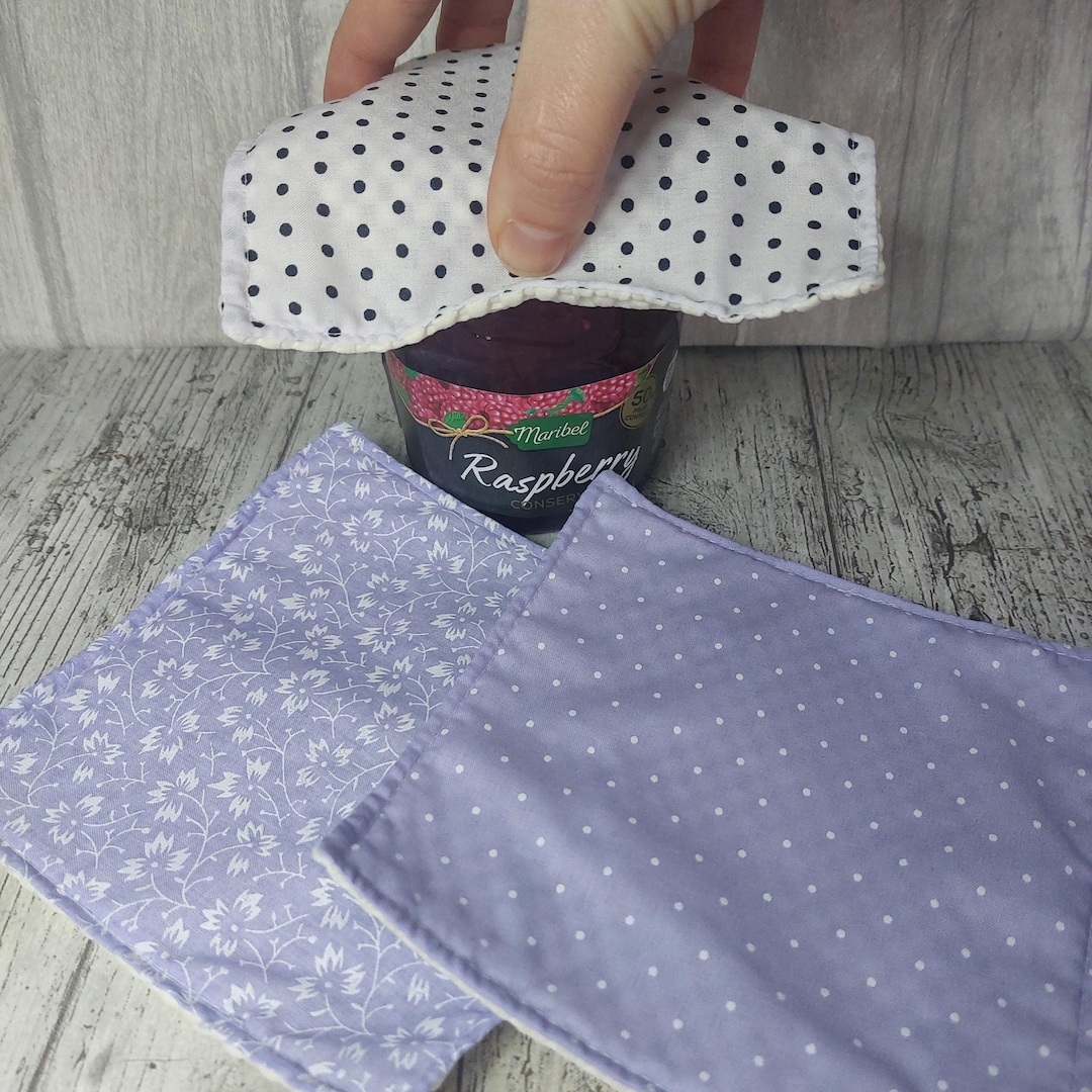 Fabric Jar and Bottle Gripper Opener, Lilac and Polka Dot Jar Opener ...