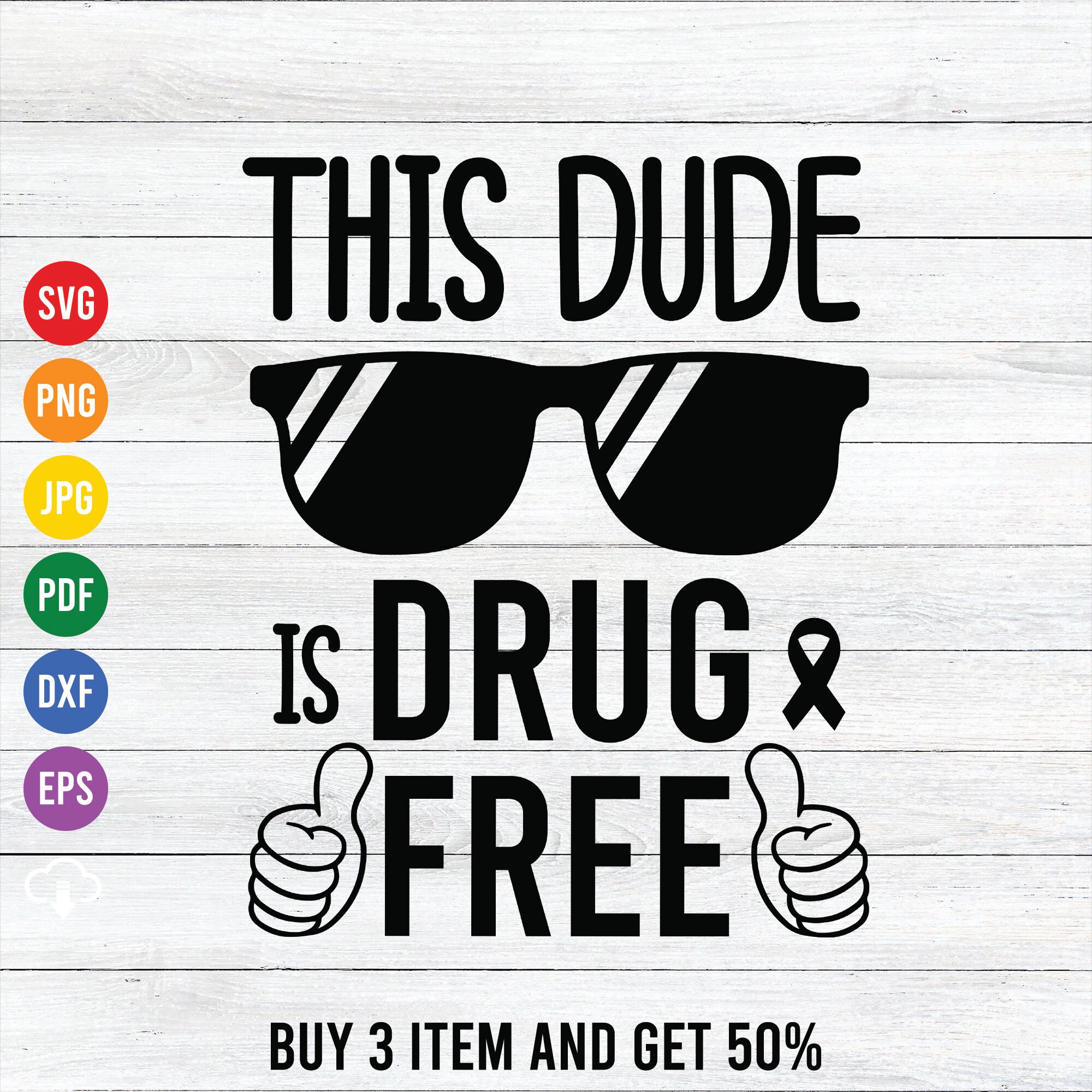 This Dude Drug Free Svg, Red Ribbon, Drug Free, Anti-drug Svg, Red ...
