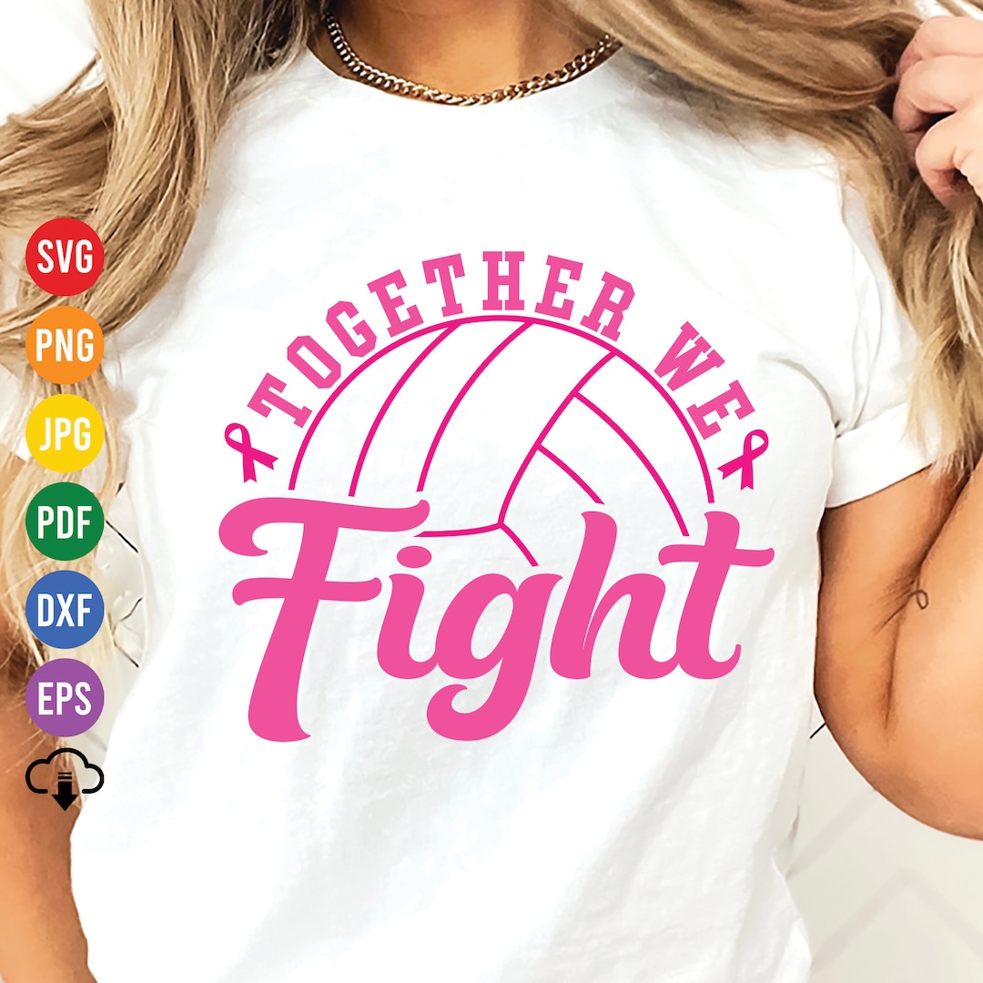 Volleyball Breast Cancer Awareness SVG: Pink Ribbon Survivor (digital ...