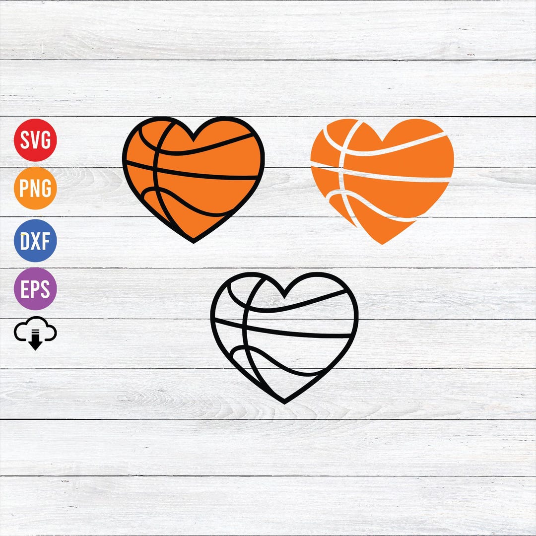 Basketball Heart SVG: Love Vector Cut File (digital Download) - Etsy
