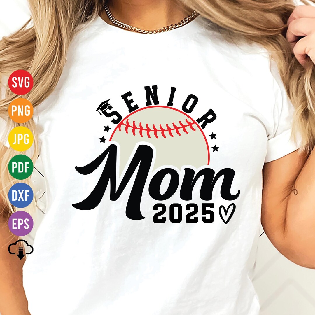 Senior Baseball Mom SVG, Senior Mom 2025, Senior Baseball Mom Gift ...
