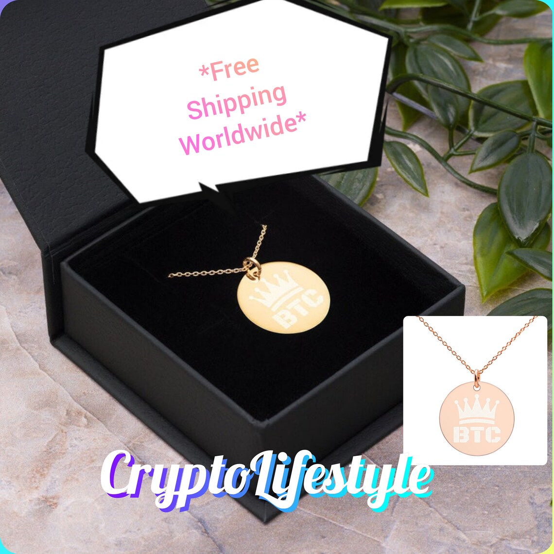 Engraved Bitcoin Silver Necklace 24k Gold Plated - Etsy
