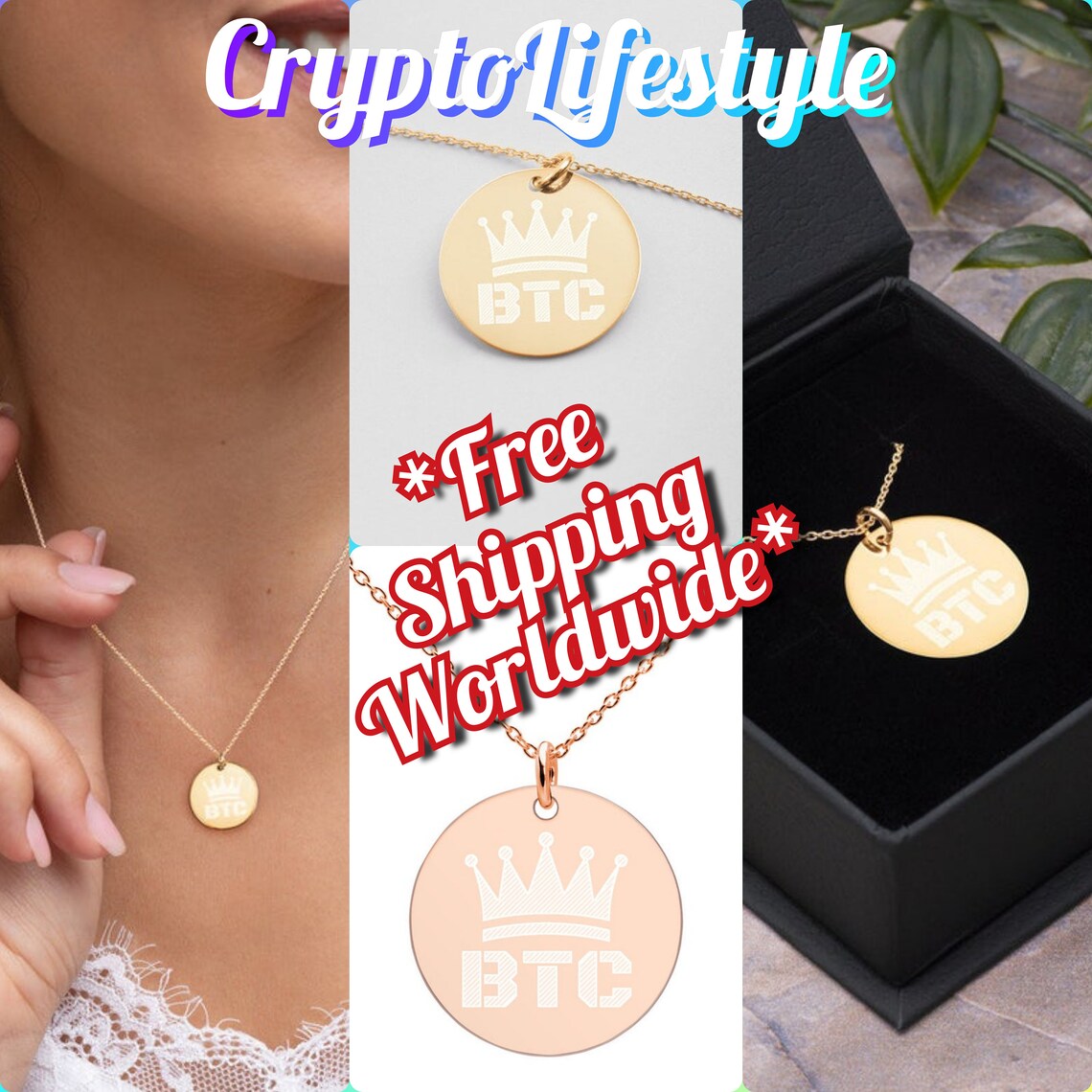 Engraved Bitcoin Silver Necklace 24k Gold Plated - Etsy