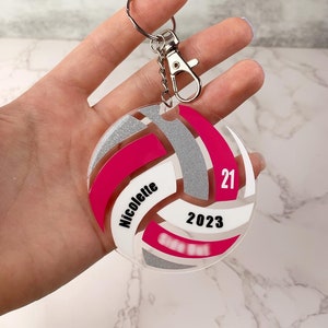Volleyball Bag Tag for Volleyball Season Club Team Keychain for ...