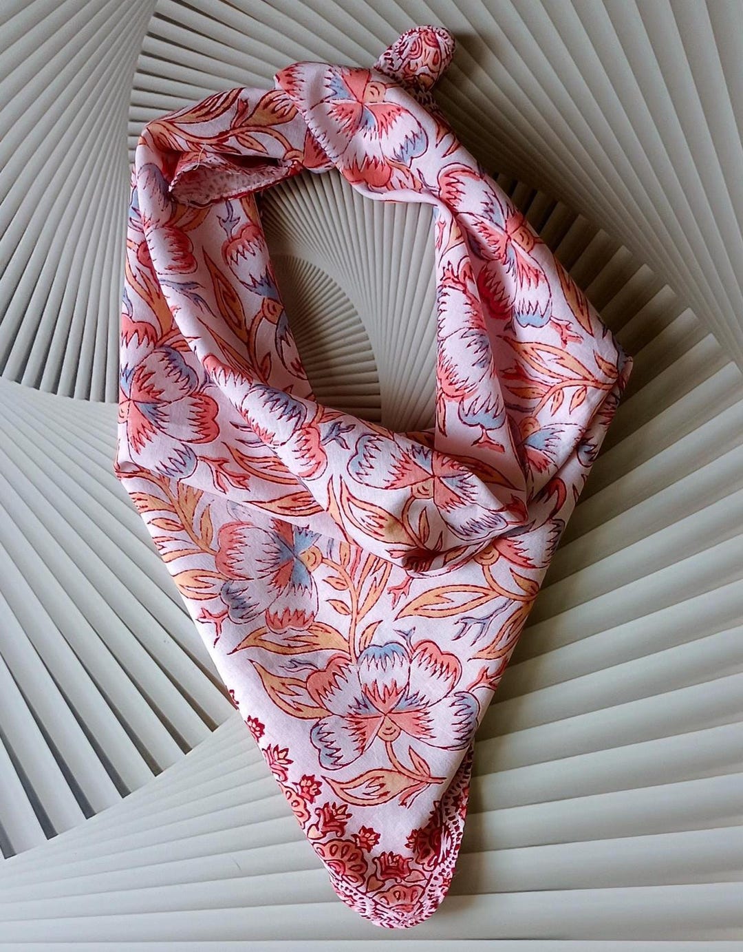 Indian Hand Block Print Cotton Bandana, Organic Print Bandana Scarf ...