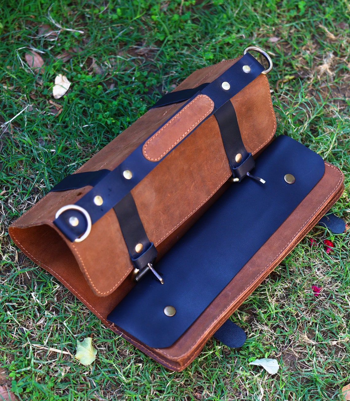 Handmade Leather Tool Bag Roll Best for Gifts for Men, Leather Tool Bag ...